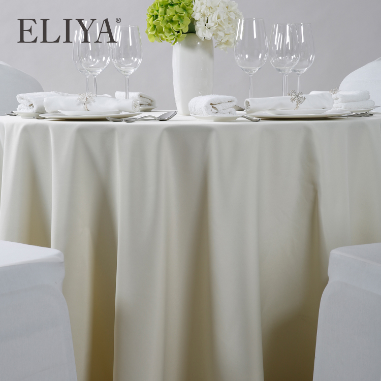 Customized Embroidery Logo Linen Table Cloth Wedding Decorative Chair