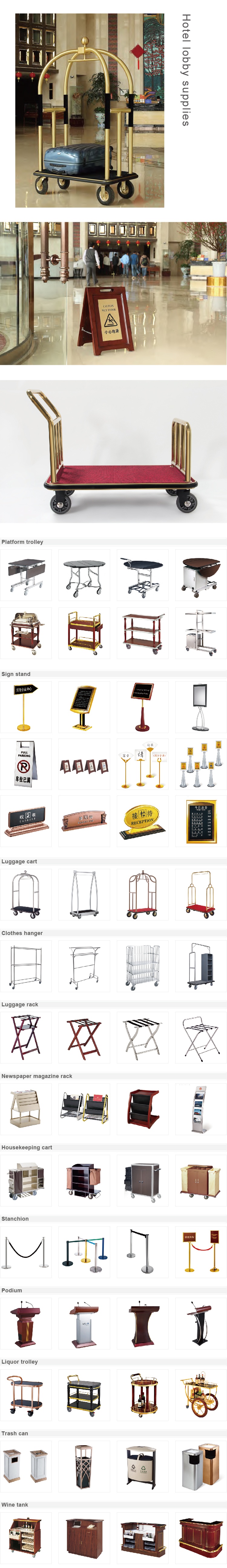 Aluminium Hotel Room Service Cart Lobby Luggage Trolley