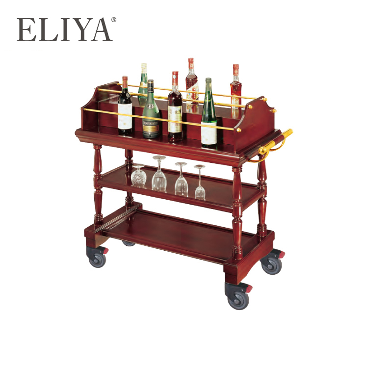 New Hotel Room Service Tables Restaurant Food Cart Antique Wooden Serv