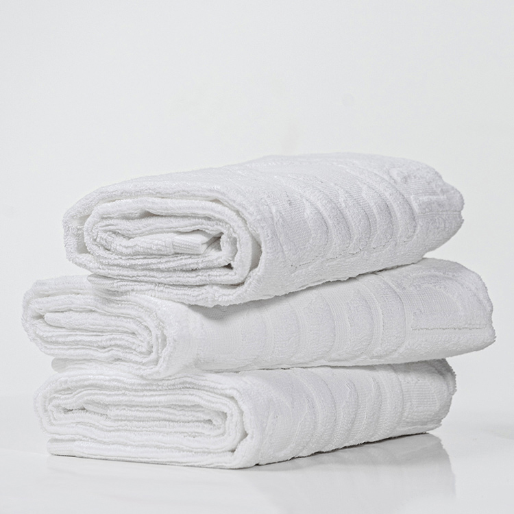 Luxury Hilton Jacquard Face Hand Towel 5 Star Hotel Bath Towel White S