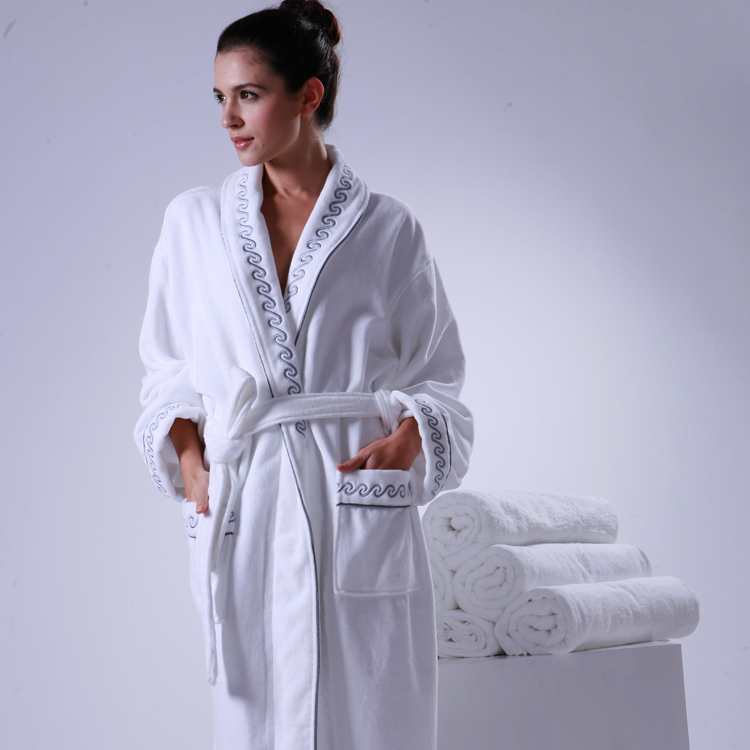 Four Seasons Hotel White Western Sexy Women Bathrobe