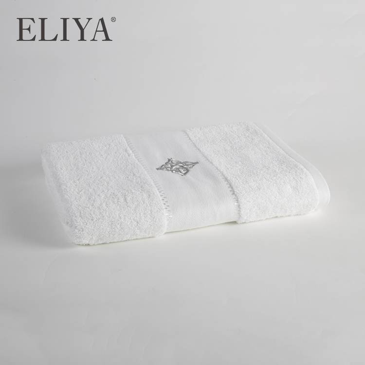 Luxury Holiday Inn Custom Logo Dobby Border Hotel Bath Towel