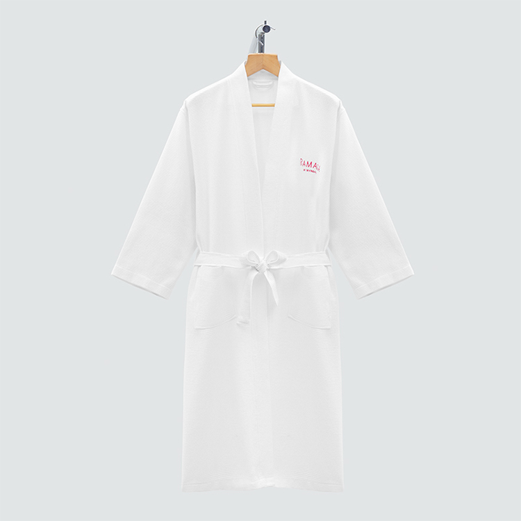 ELIYA Ritz-Carlton Series Logo Embroidery Velour White Bathrobe with S