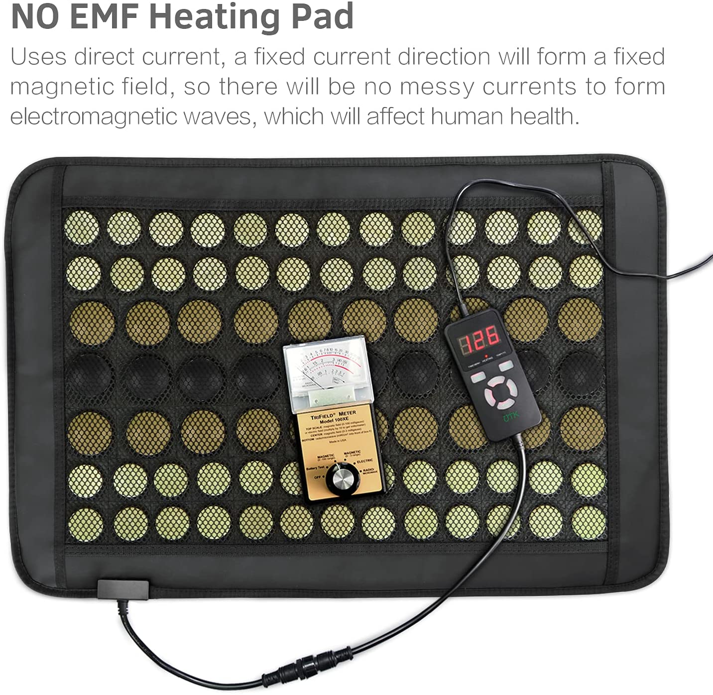 UTK Natural Jade and Tourmaline Heat Pad for Back Pain