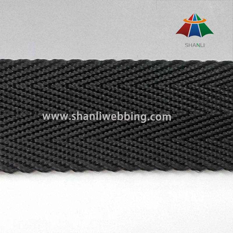 Black Polypropylene 4 Twill Hollow Webbing,