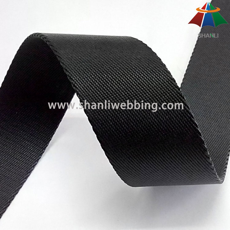 35mm Black Twill Nylon Webbing