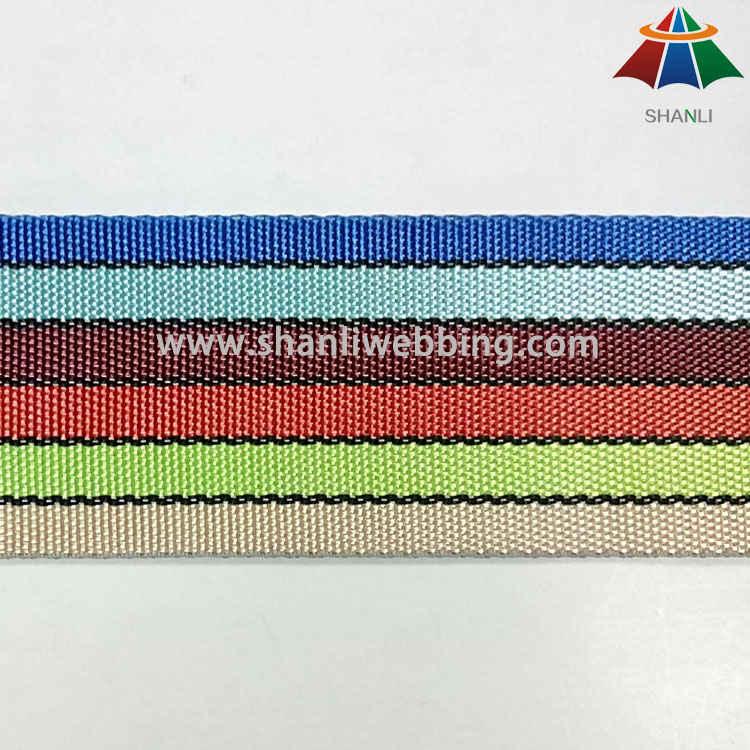 Personalized 2 Inch Polyester Striped Rainbow Webbing