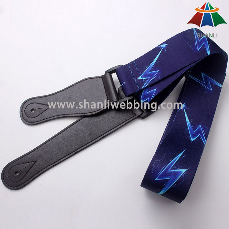 Custom High Quality Guitar Strap with Heat Transfer Printed Patterns