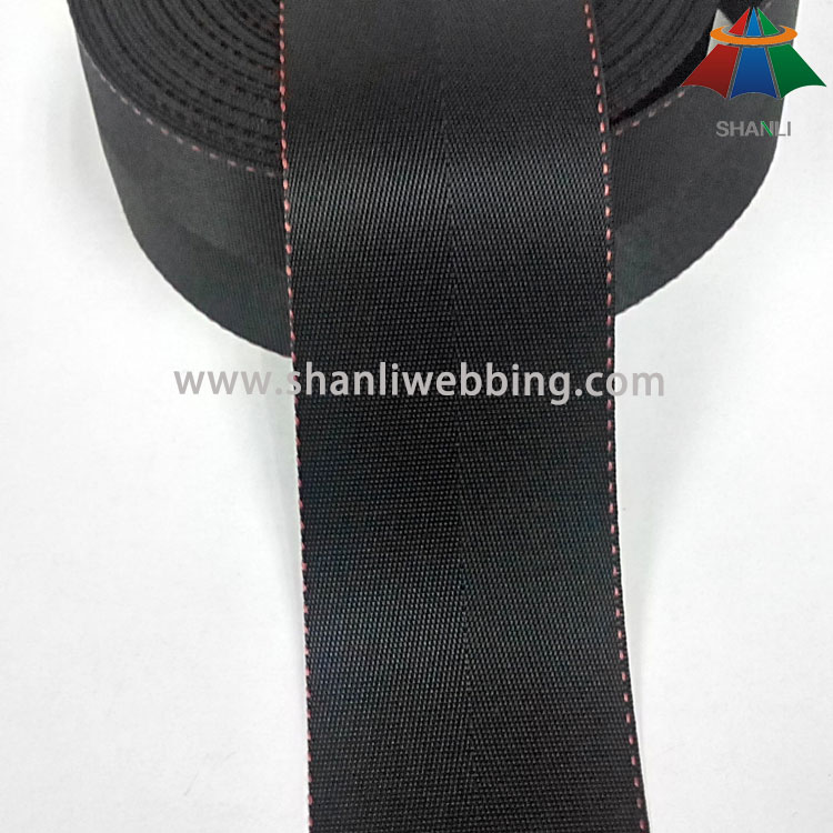 45mm Black Herringbone Nylon Webbing