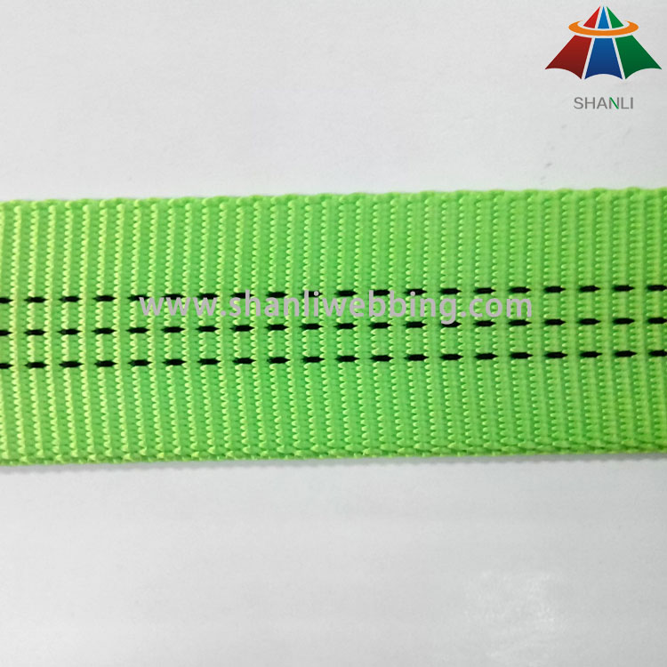 25mm Lime Green Nylon Tubular Webbing with 3 Tracer Thread