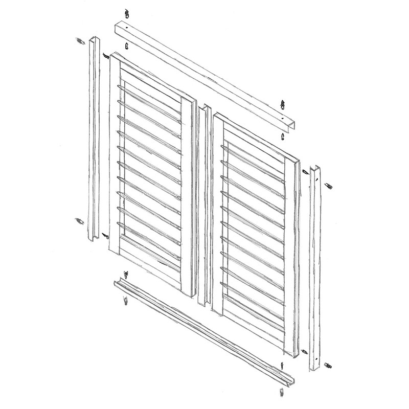 Aluminium Internal Fixed Shutter