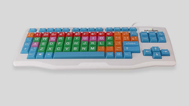 Meetion Colored Big Keys Keyboard & Kids Computer Keyboard K800