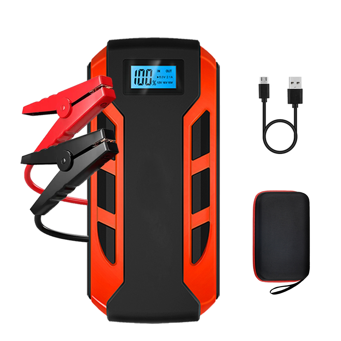 15000mAh Portable Multi-Function Car Jump Starter Mini High Power Emergency Starter 12V Power ...