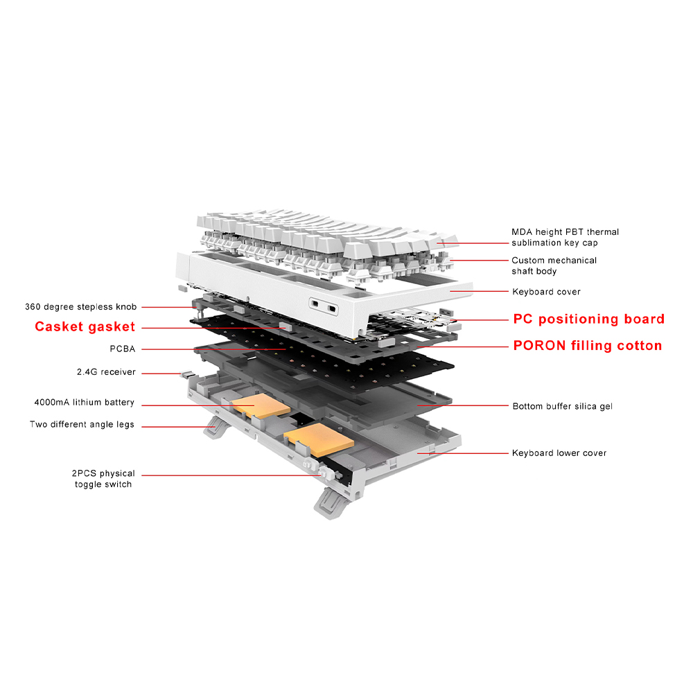 KY-MK109 Mechanical Keyboard Wireless Gaming RGB Hot-swappable OEM ...