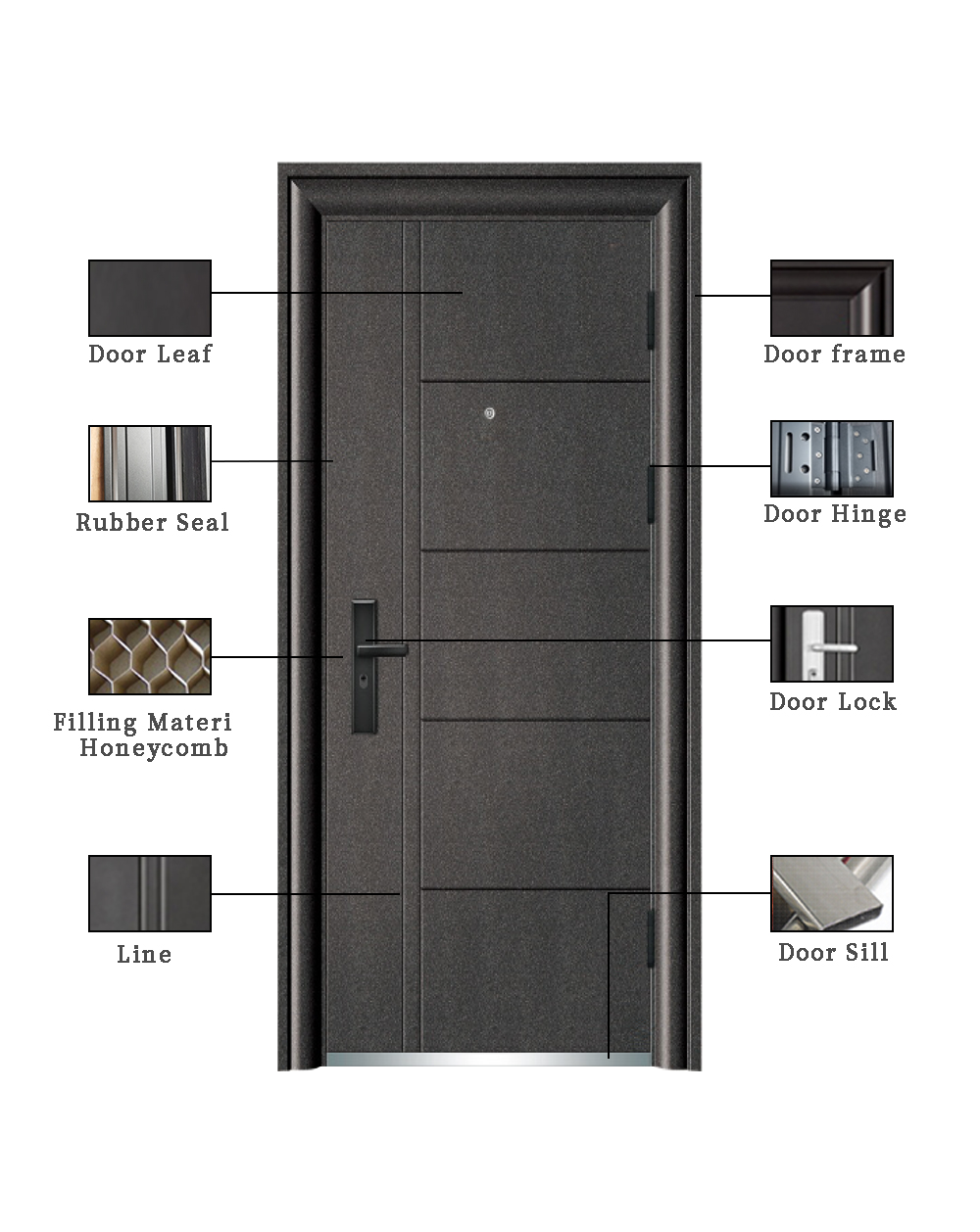 Armor Metal Security Arch Doors Exterior Bullet Proof French C - Zonle