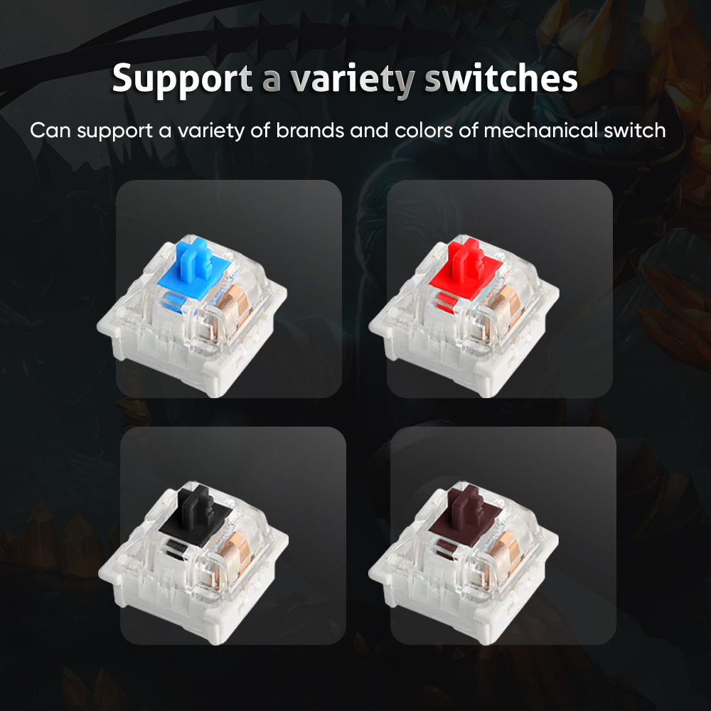 Customizable keyboard KY-MK86 Wired Mechanical Keyboard RGB/Rainbow ...