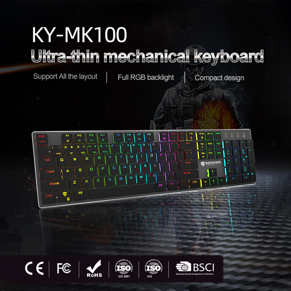 IDM Ultra-thin Chocolate Keycap Mechanical Keyboard - Keyceo