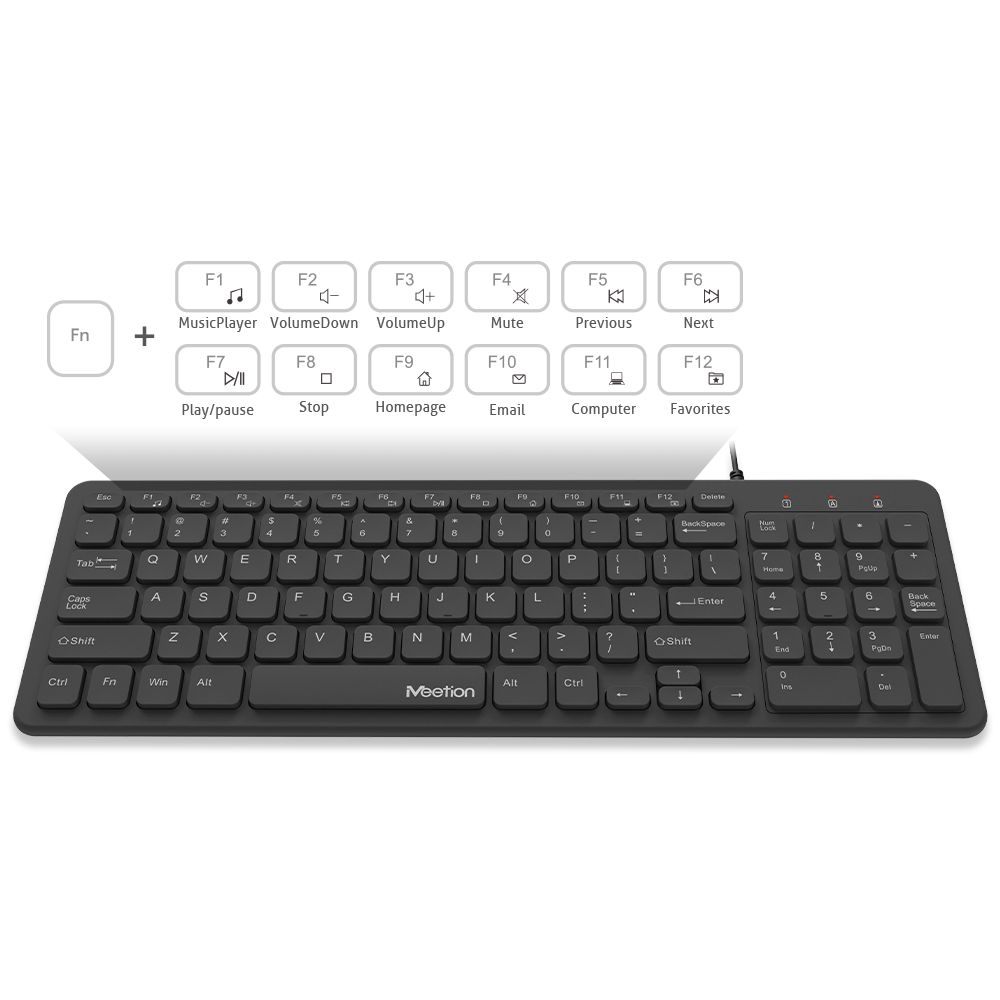 USB ULTRA THIN CHOCOLATE KEYBOARD - Meetion