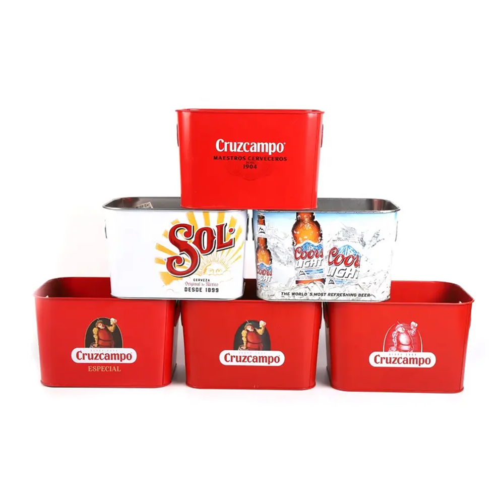 Galvanized Metal Square Ice Bucket - Longrichbar