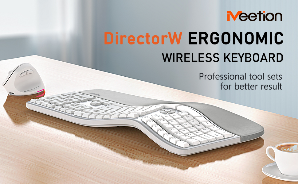 Wireless Keyboard and Trackball Mouse Combo - Meetion