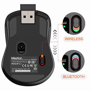 Dual Mode Mini Bluetooth 2.4g Wireless Mouse minigo Bt | Meetion