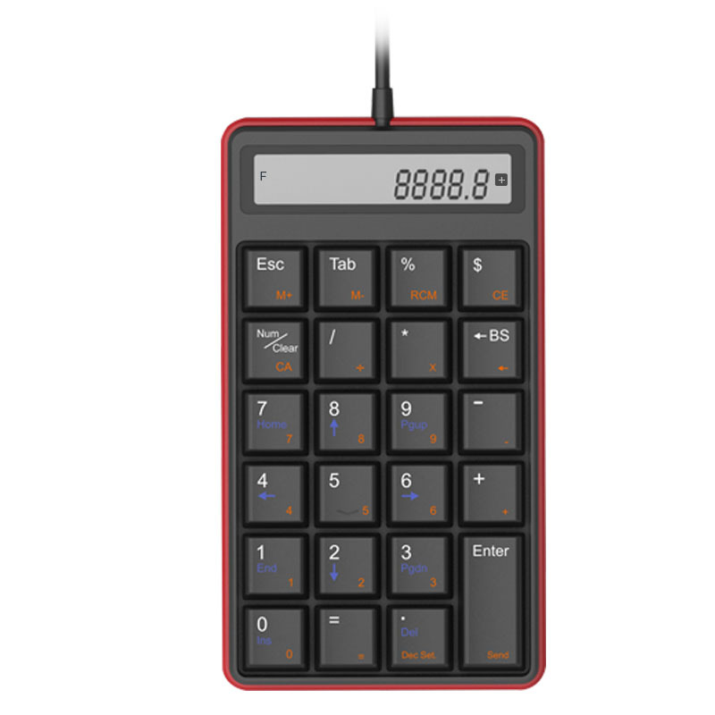 Custom 19keys Wired Financial Numeric Keypad POS Calculator - Tecsee