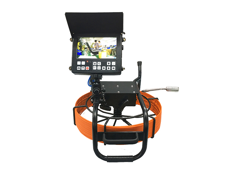 Plumbing Camera Φ7mm X 60m Fibreglass Rod Push Cable & Reel 8 Inch LCD ...
