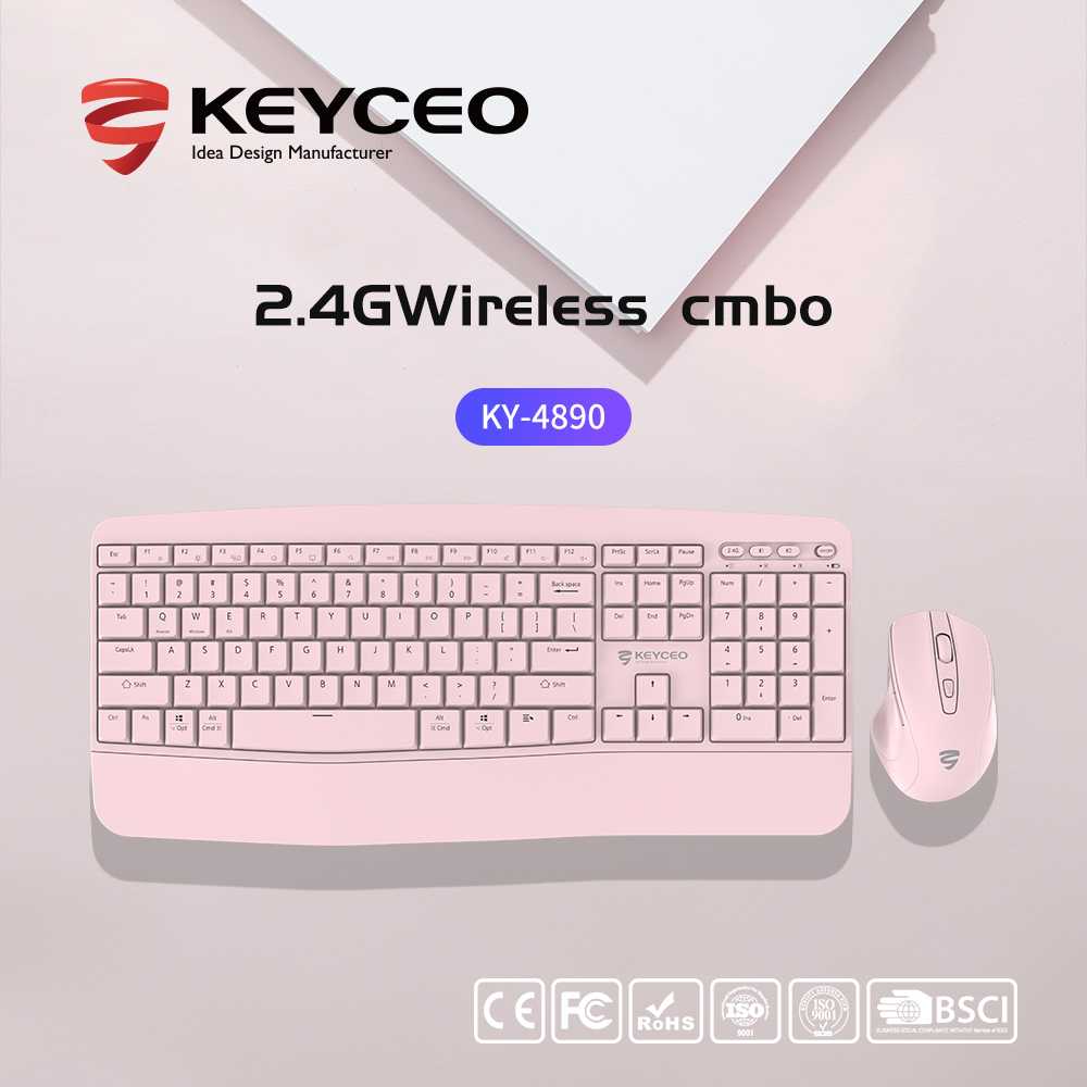 KY-4890 Custom Wireless Keyboard and Mouse Combo Ergonomic Slope Design ...