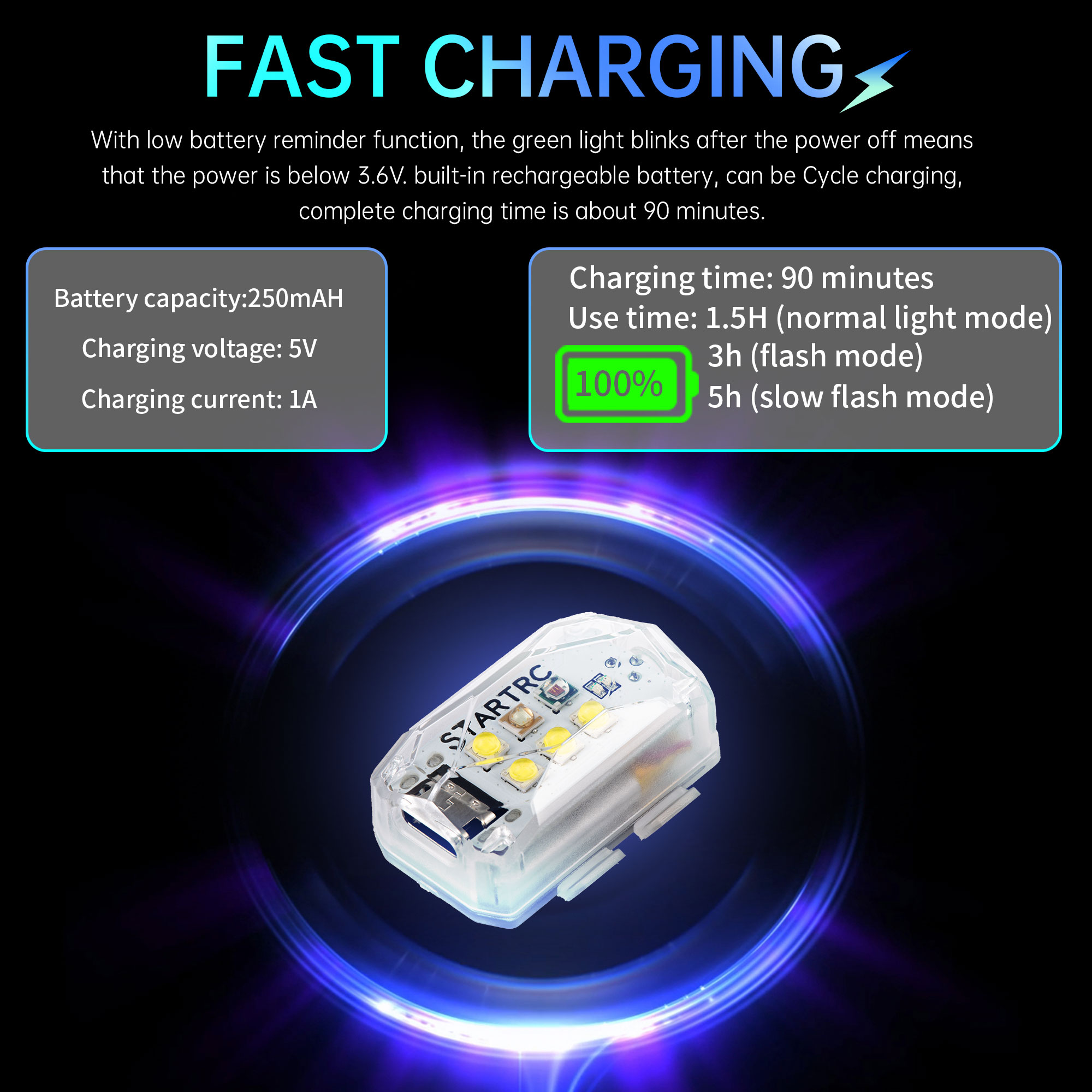 STARTRC Universal 5 Kilometer Visibility Flashing Strobe Light