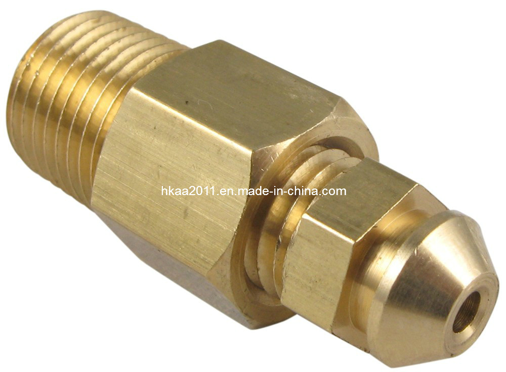 CNC Swiss Machining Brass Threaded Pneumatic Fitting