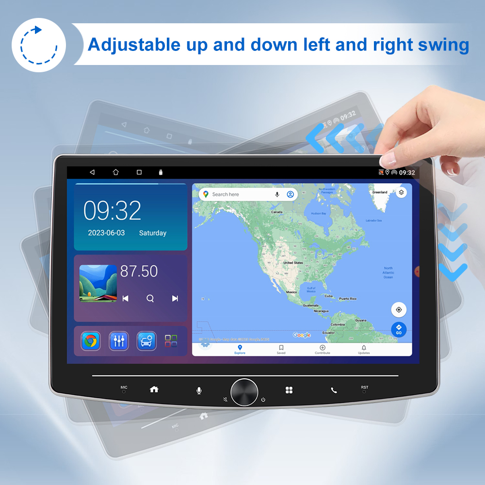 10 Inch Head Unit Universal Ram 2GB Rom 32/64GB Wired Wireless Carplay ...