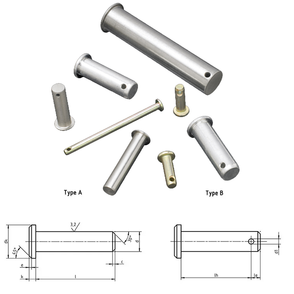 Clevis Fastener Stainless Steel Clevis Pin with R Clip | HKAA