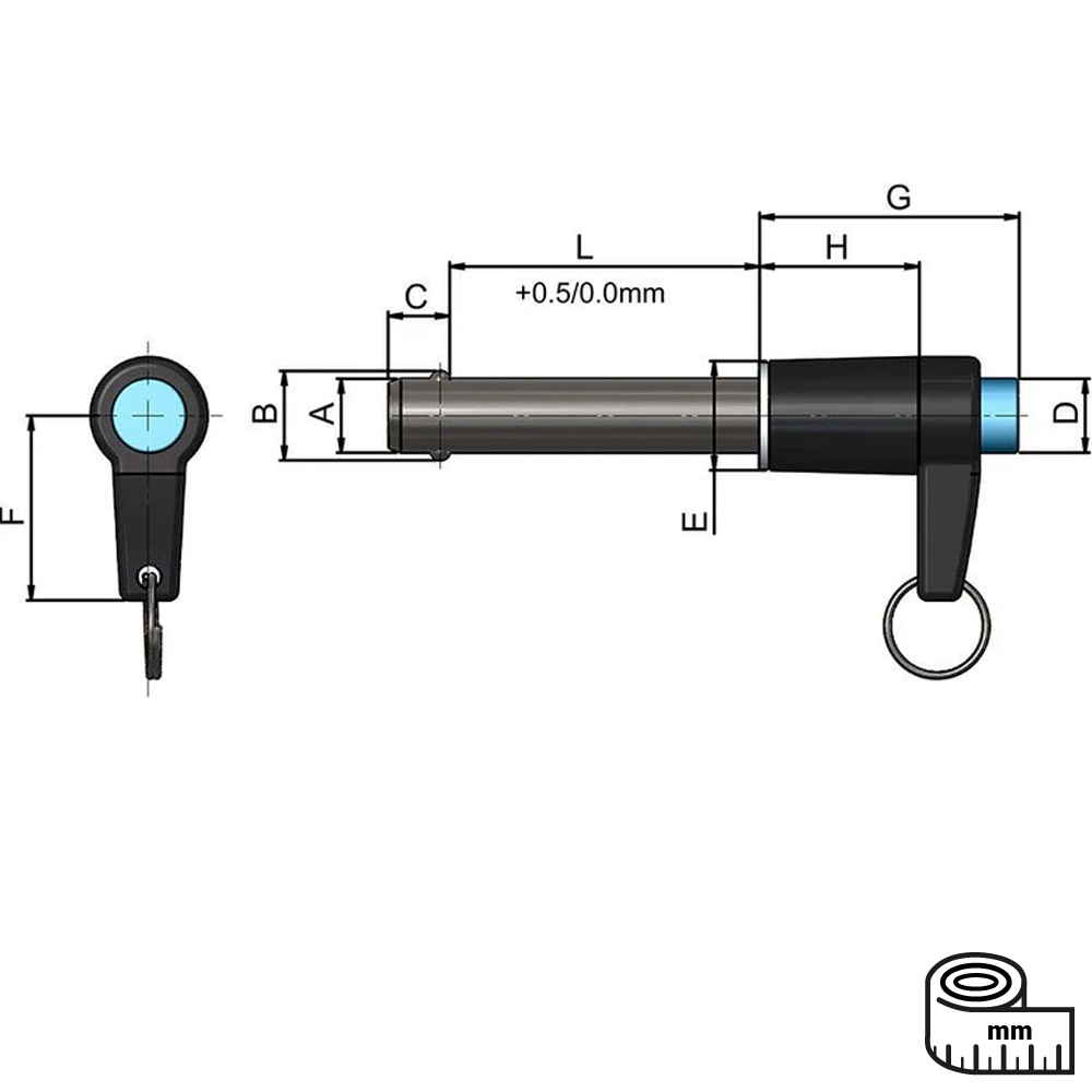 L Handle Quick Release Pin Ball Lock Pin Standard Positive Locking Pin ...