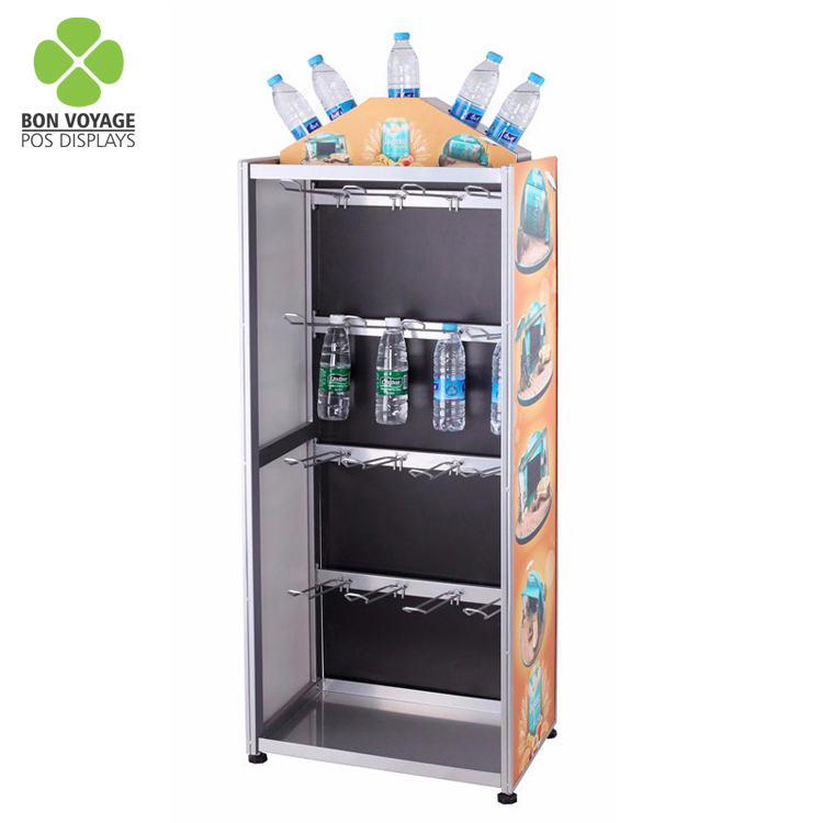 Free Standing Retail Store 3 Tiers Wine Bottles Metal Shelves Whisky ...