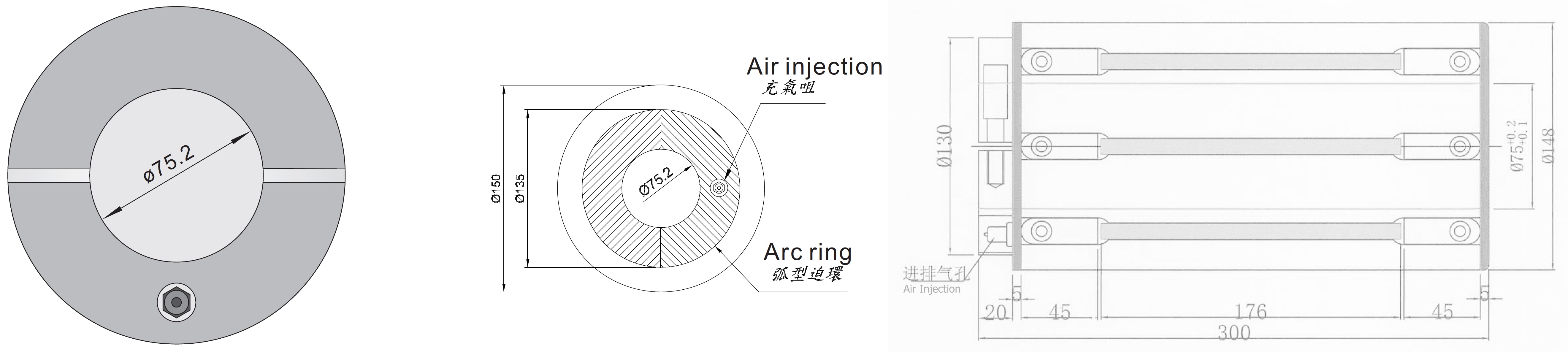 Strip Type Pneumatic Air Shaft Core Adapter for Air Shaft