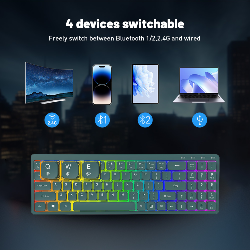 KY-MK310 78-key Low-profile Mechanical Keyboard Double Injection ...
