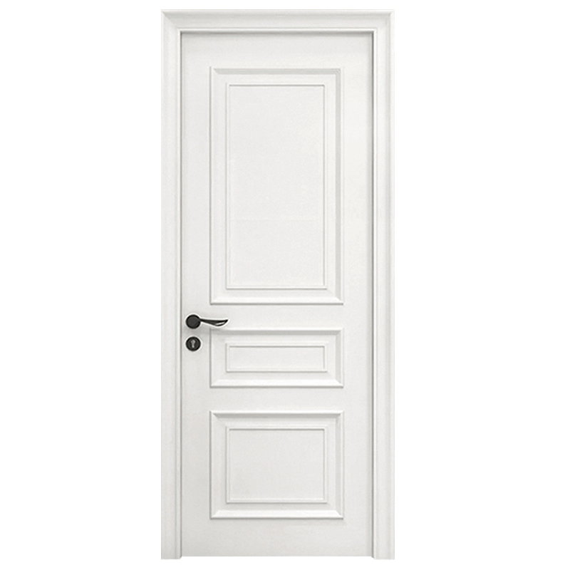 Poplar 3-Panel Design Single Flat Unequal Primed White Shaker-Style ...