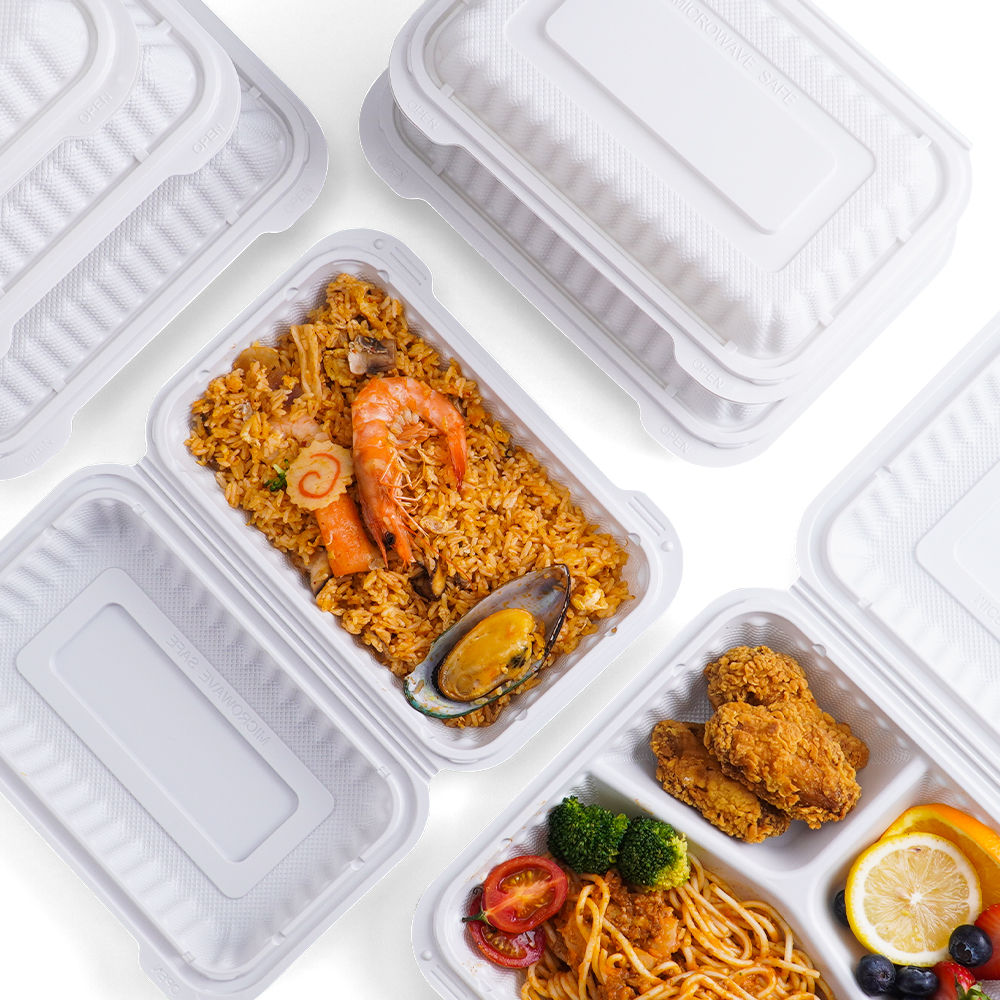 Rectangular Clamshell Hinged Food Container - lrpacking