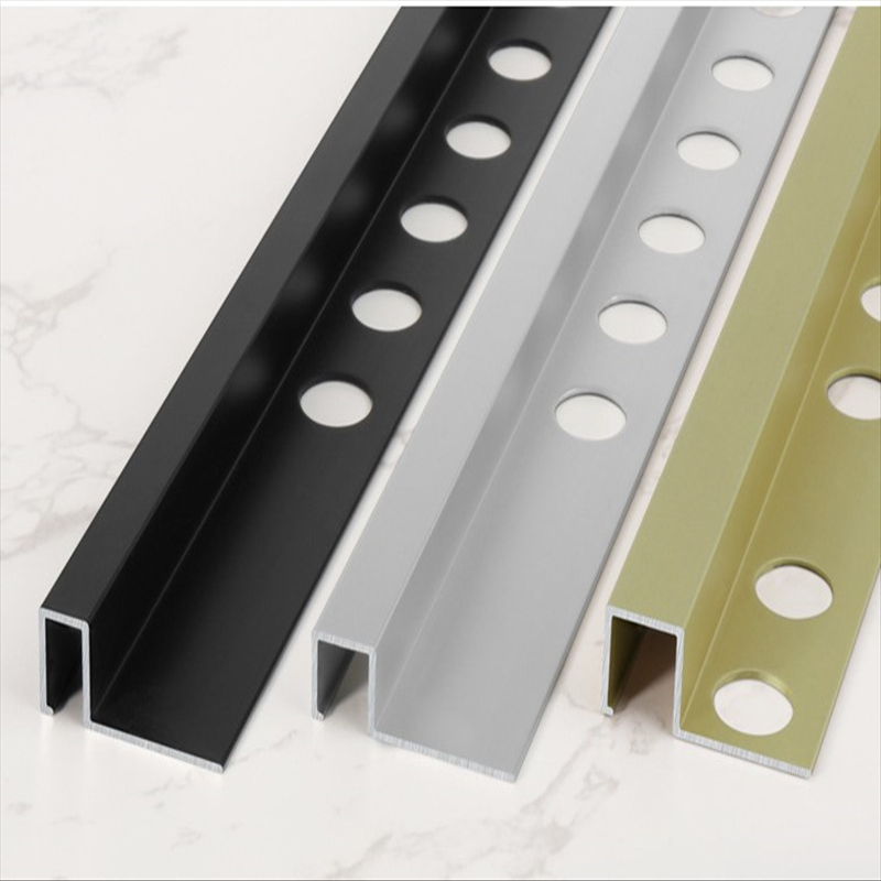 Factory Custom Aluminum Alloy Round Hole Capping Strip Tile Joint Edge ...
