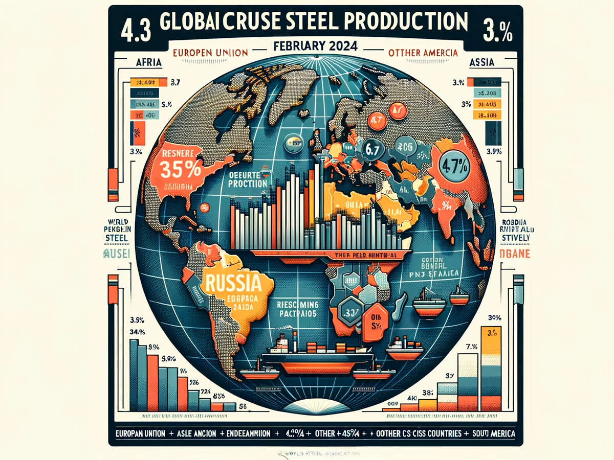 Febrero de 2024 Producción mundial de acero bruto: informe de la Asociación Mundial del Acero ...