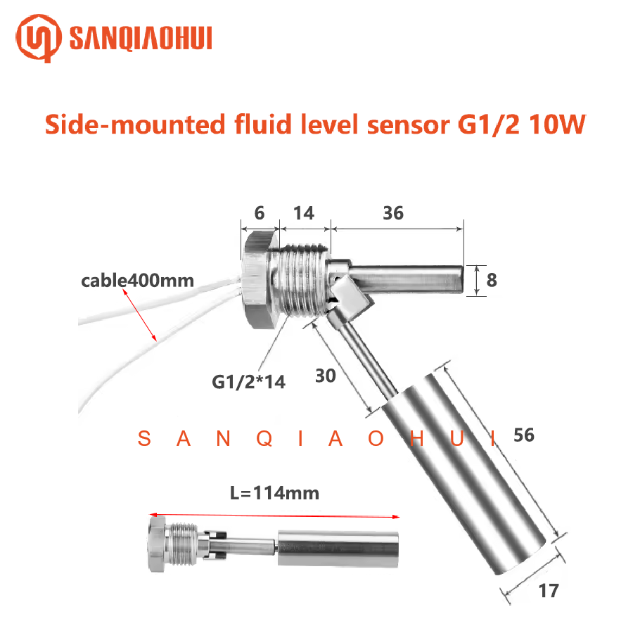 SANQIAOHUI Horizontal Installation Stainless Steel Liquid Level Switch ...
