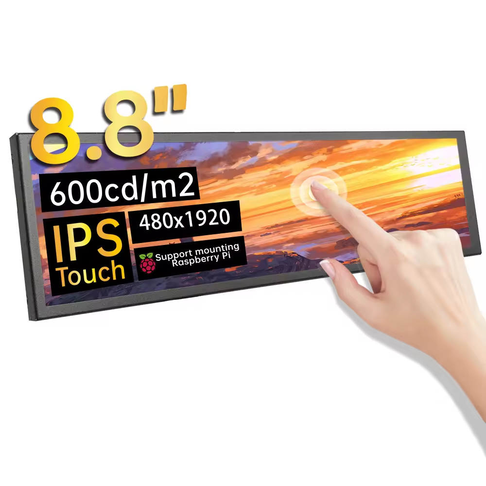 8.8'' 8.8 Inch Bar Lcd Display Strip Lcd Display 480X1920 IPS Full Color TFT LCD Display - TOPWIN