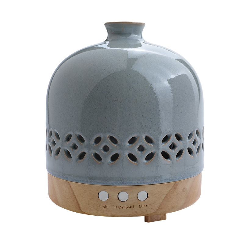 Glossy Blue Ceramic Ultrasonic Air Humidifier Aroma Essential Oil ...