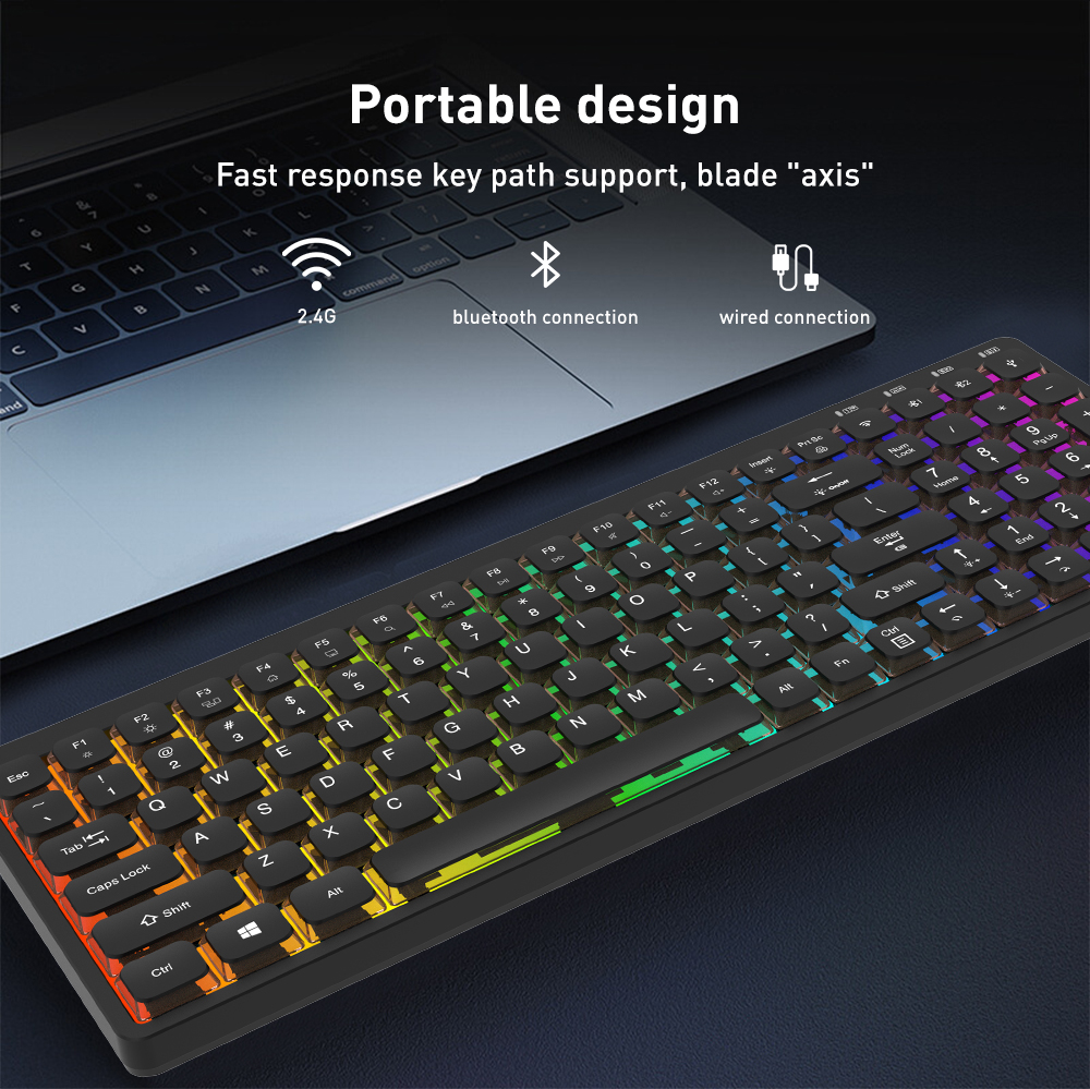 KY-MK301 OEM Manufacturing Wireless Bluetooth Ergonomic Design Comfortable Portable Low-profiles ...