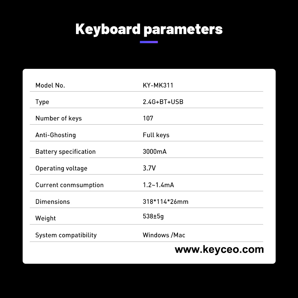 KY-MK311 Hot Mac/Win Second Switching Multi-function Keys RGB Dazzle ...