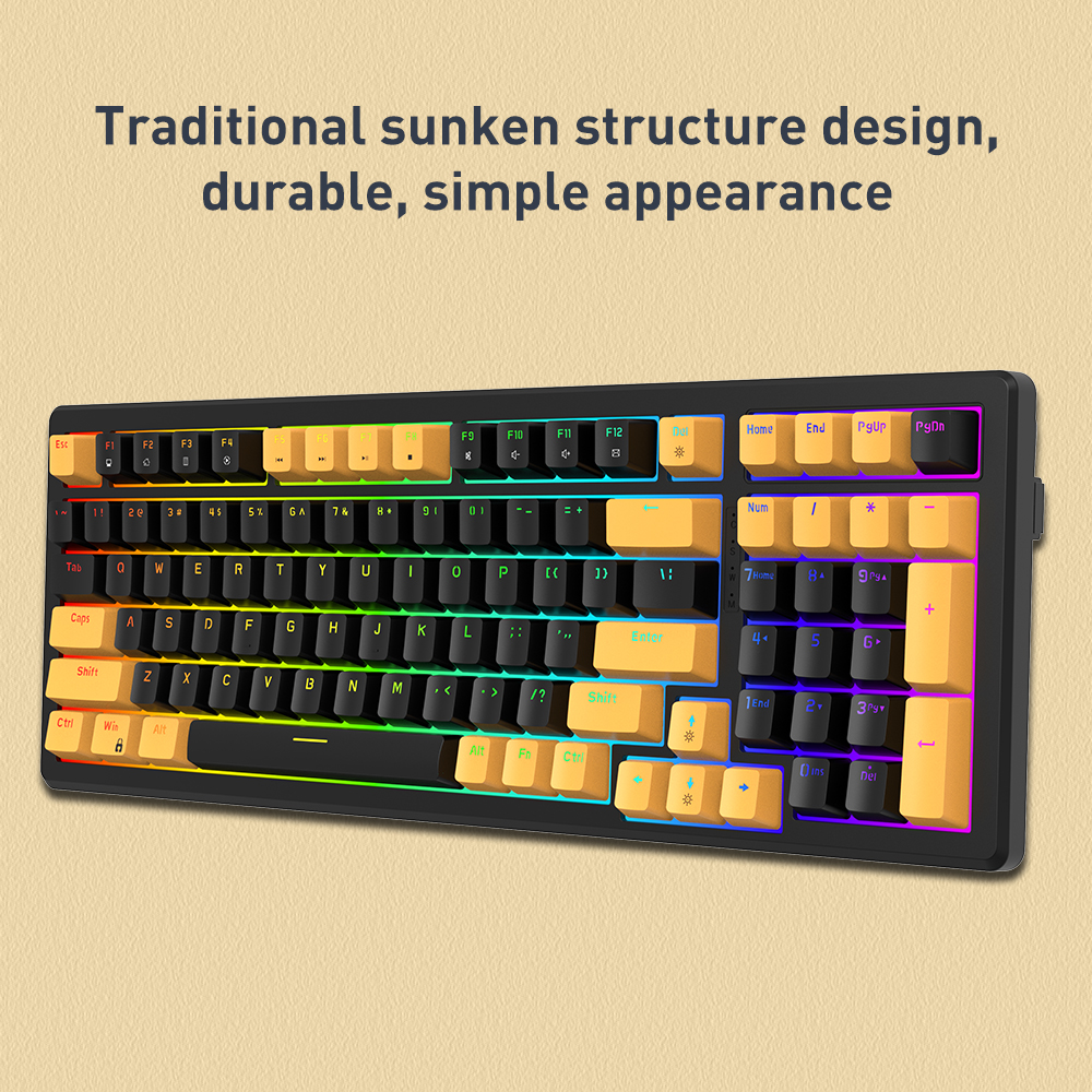 98 Keys Streamlined Layout a Variety of Keycaps and Backlight Optional ...