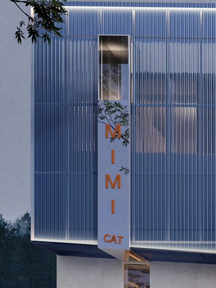 Polycarbonate Hollow Sheets Form a "floating Light Box"-like Building ...