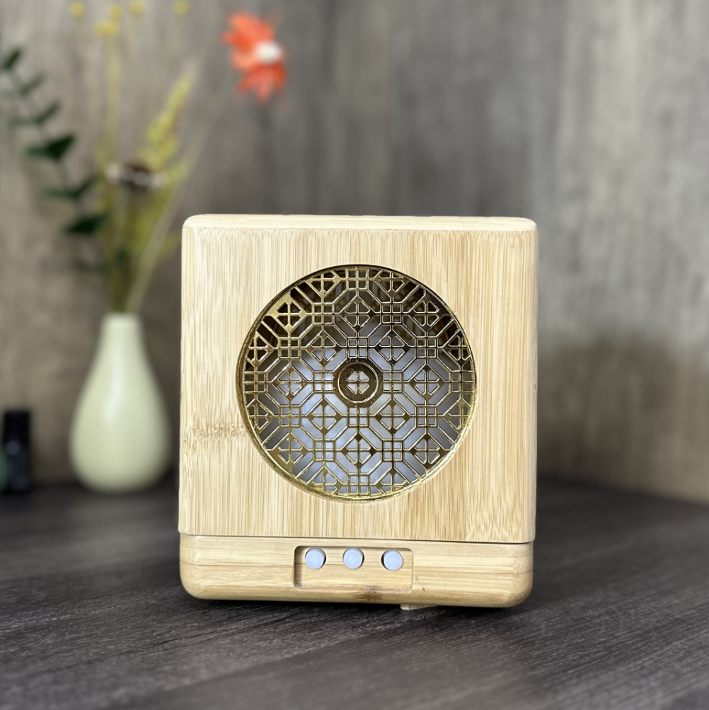 300ml Bamboo Essential Oil Diffuser Electric Ultrasonic Air Humidifier ...