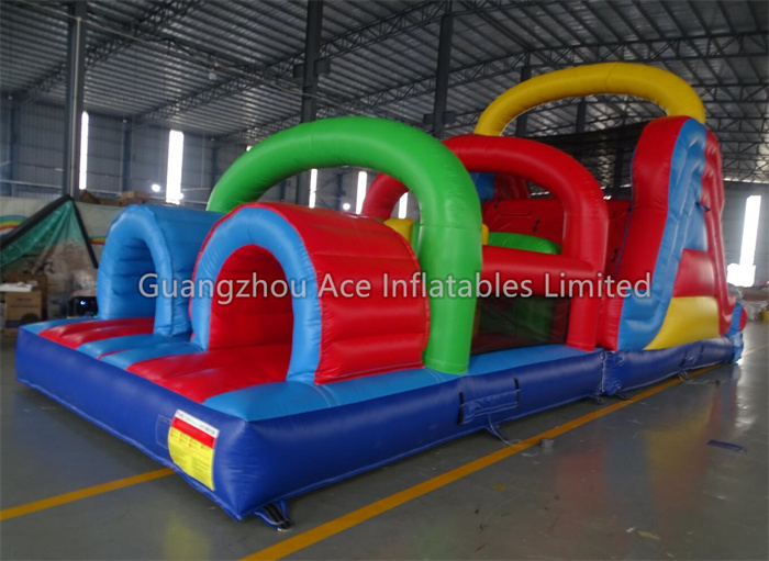 40ft Commercial Inflatable Obstacle Course with Pool and Slide - Ace