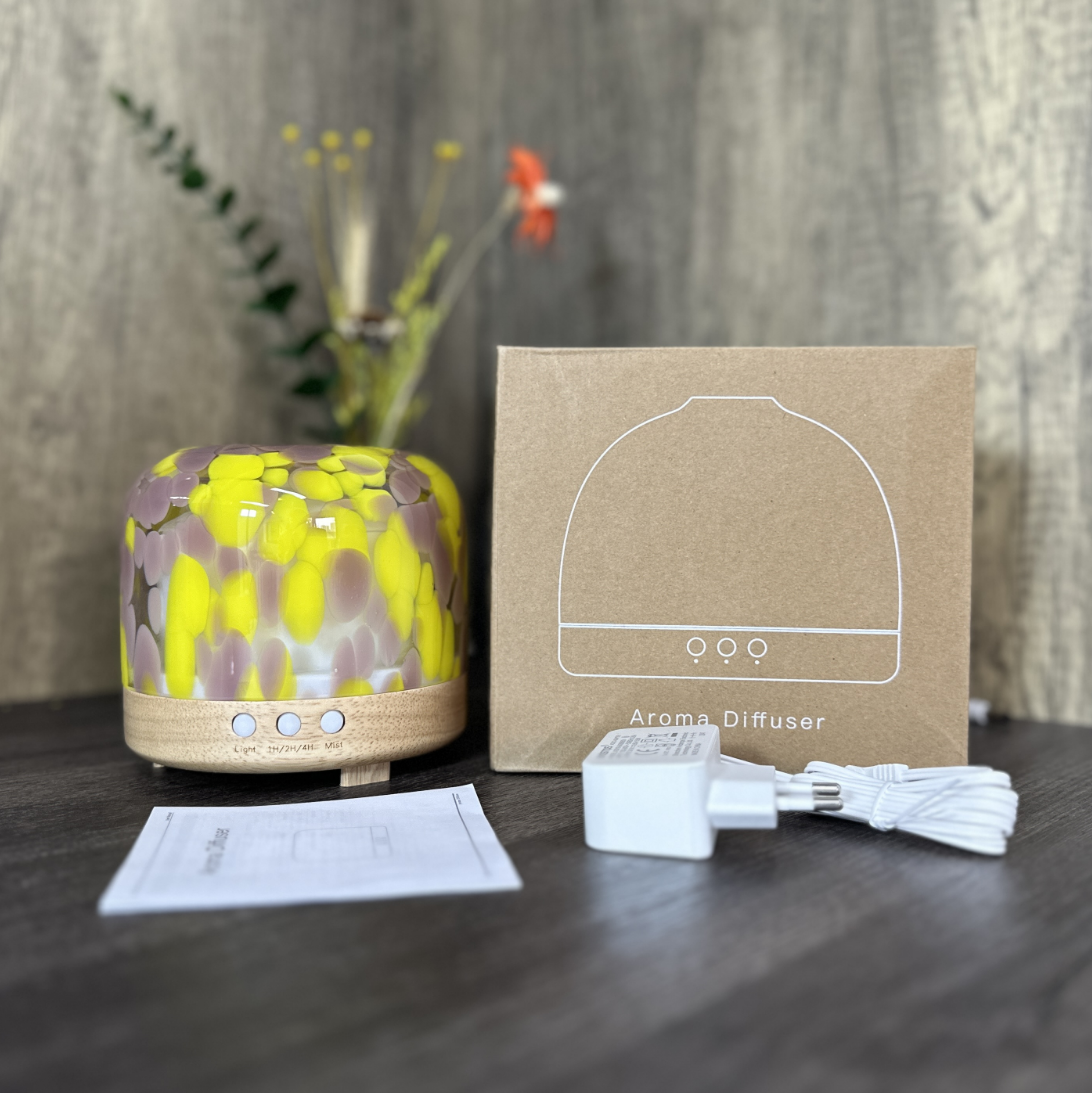 Colorful Home Electric Ultrasonic Glass Aroma Diffuser Essential Oil ...